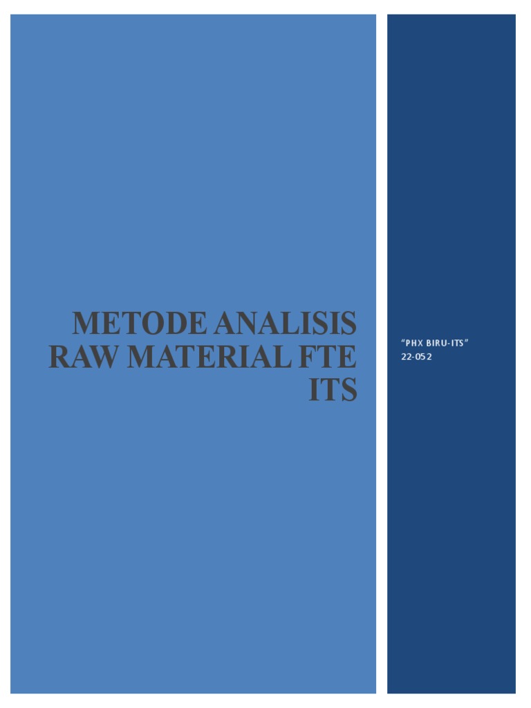 Analisa Raw Material | PDF