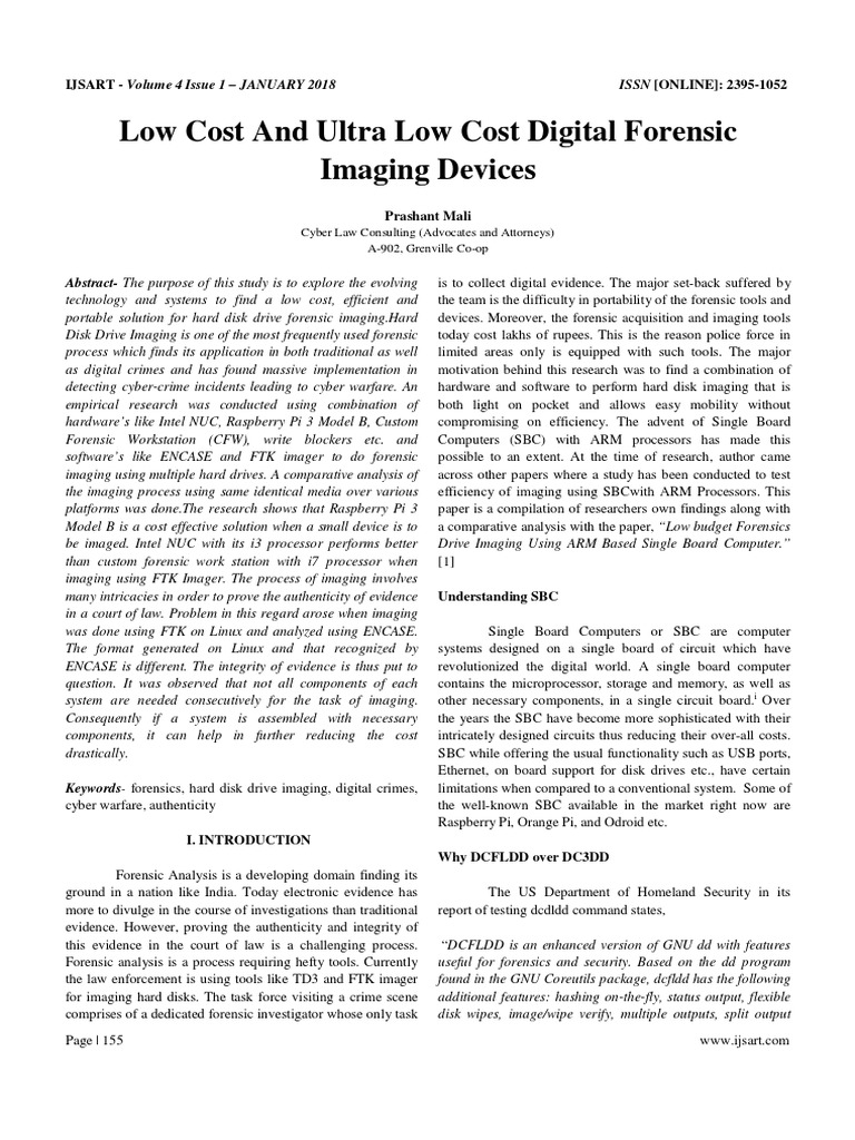 Low Cost and Ultra Low Cost Digital Forensic Imaging Devices | PDF ...