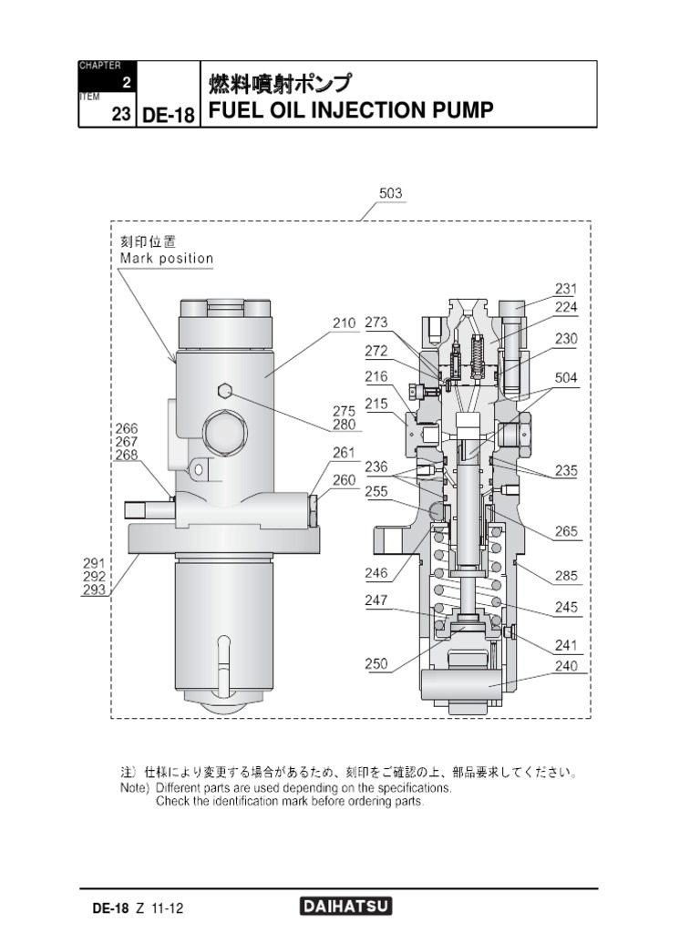 Fuel Oil Injection Pump | PDF | Screw | Electrical Connector