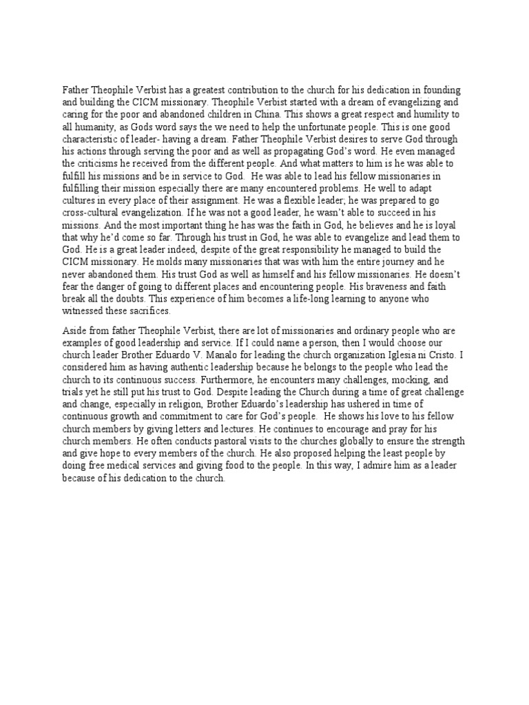 Theophile Verbist | PDF | Missionary | Christian Mission
