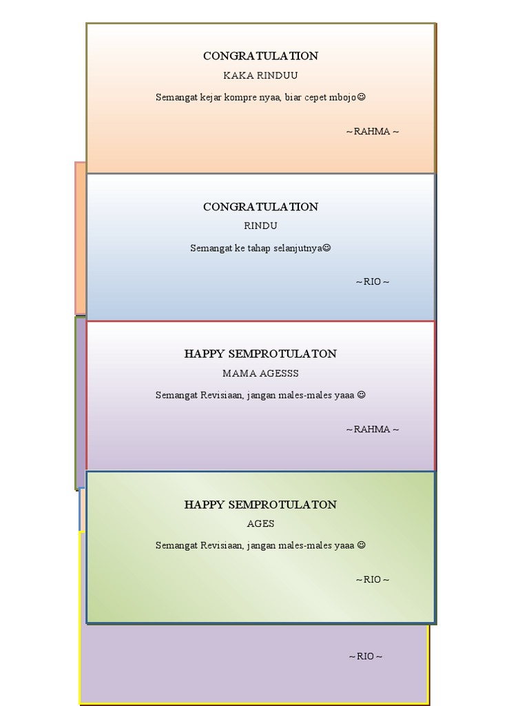 Happy Sempro Congratulations Messages | PDF