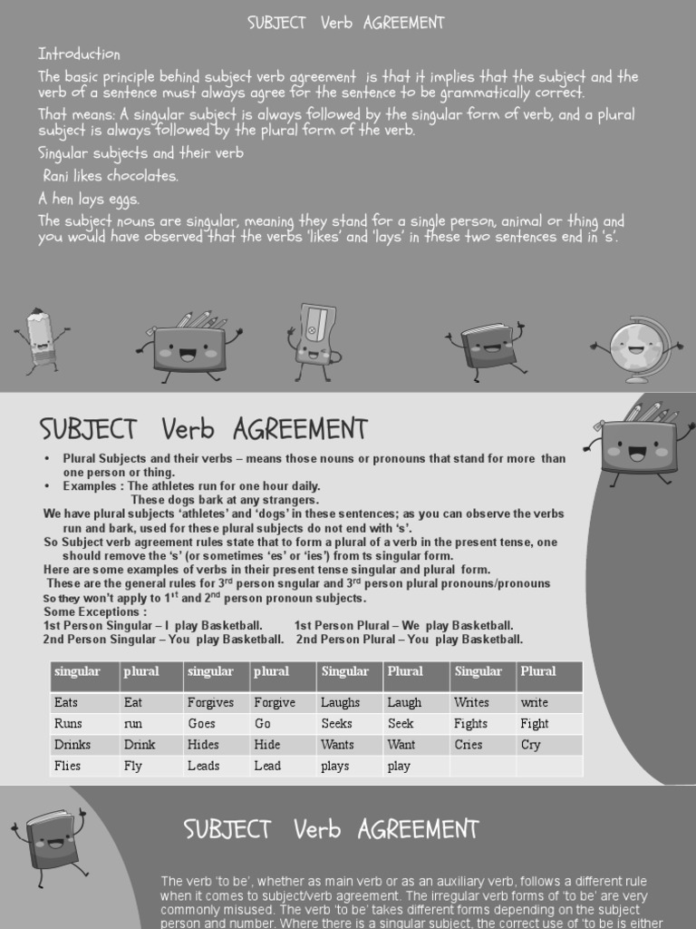Subject Verb Agreement | PDF | Grammatical Number | Subject (Grammar)