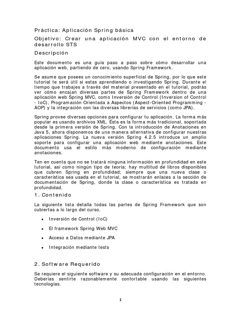 Practicaspringv 1 Pdf Spring Framework Java Lenguaje De Programación