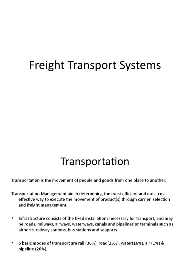 Freight Transport Systems Guide | PDF | Cargo | Transport