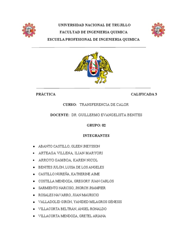 Informe G2 - PC3 | PDF | Intercambiador de calor | Ramas de la termodinámica