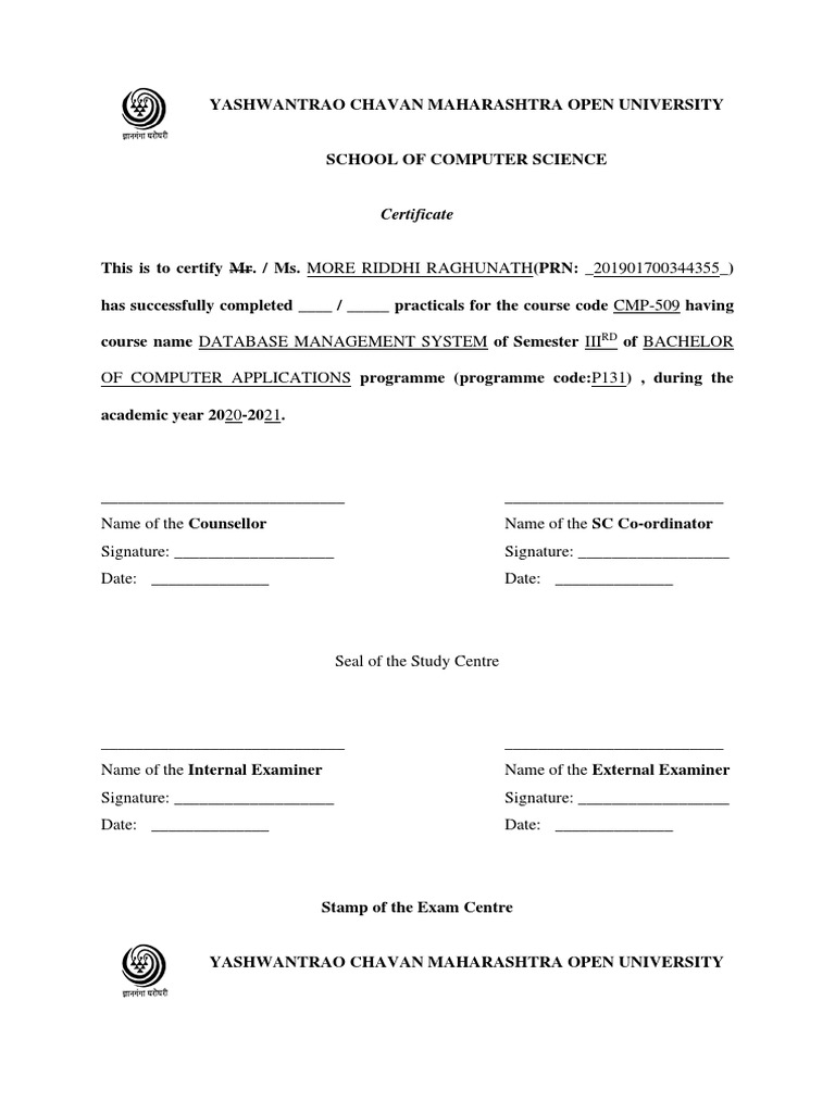 Database Management System Practicals | PDF | Information Science ...