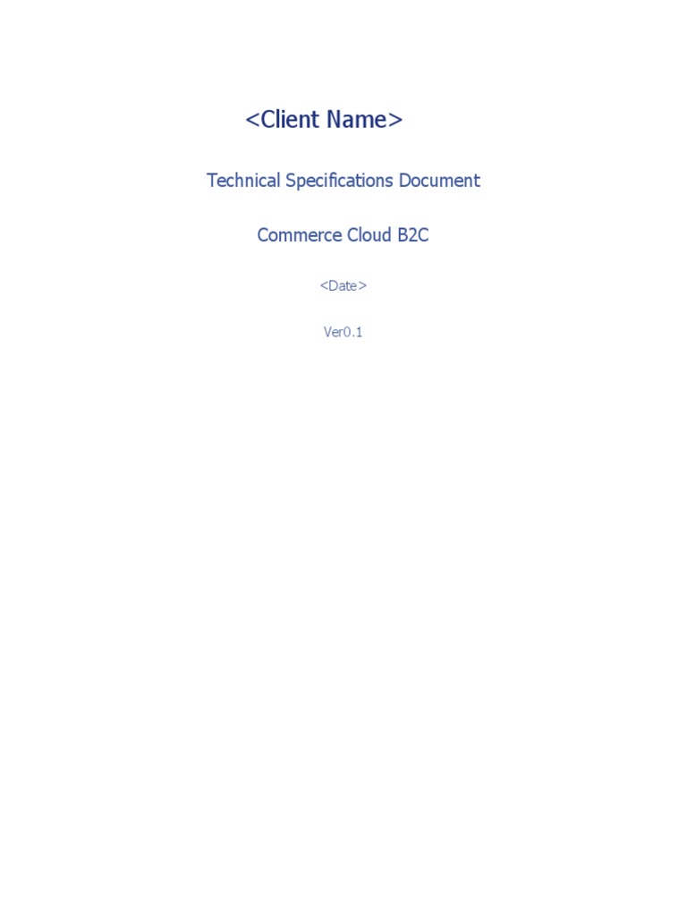Technical Specifications Document Commerce Cloud B2C | PDF | Html | Html Element