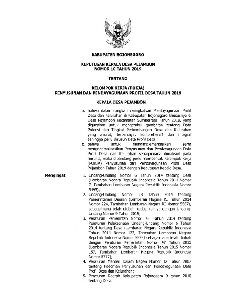 SK Profil Desa | PDF