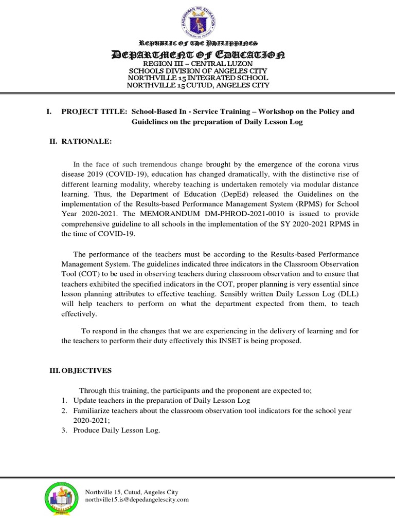 SHS Inset Proposal | PDF | Cognition | Science