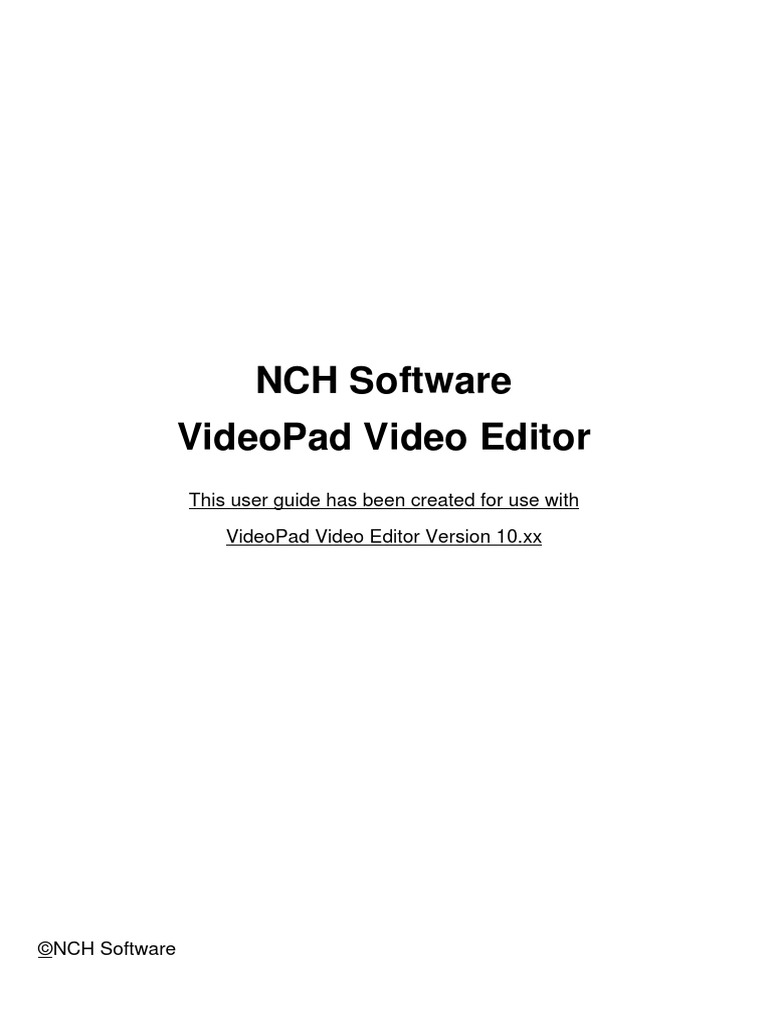 VideoPad Video Editor Windows Help Guide | PDF