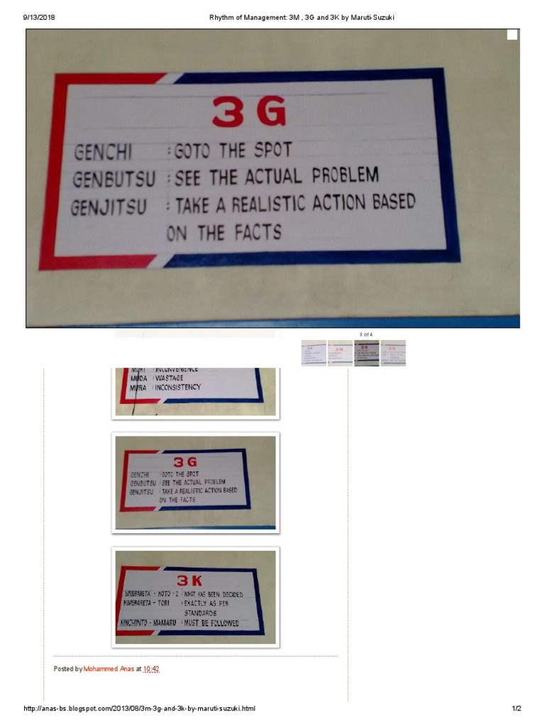 Maruti-Suzuki's 3M, 3G, 3K Management Approach | PDF | Videotelephony ...