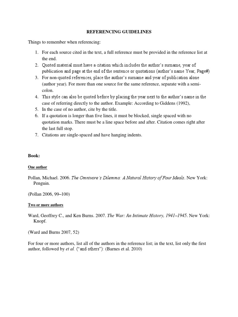 Referencing Guidelines: One Author | PDF | Digital Object Identifier ...