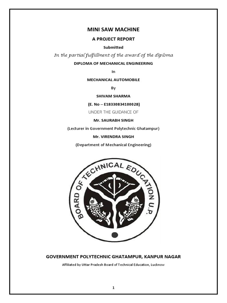 PROJECT Mini Saw Machine | PDF | Electric Motor | Industrial Processes