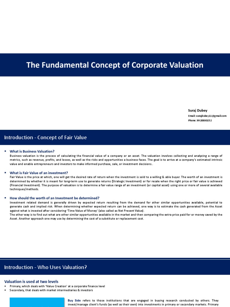Introduction To Corporate Valuation | PDF | Discounted Cash Flow ...