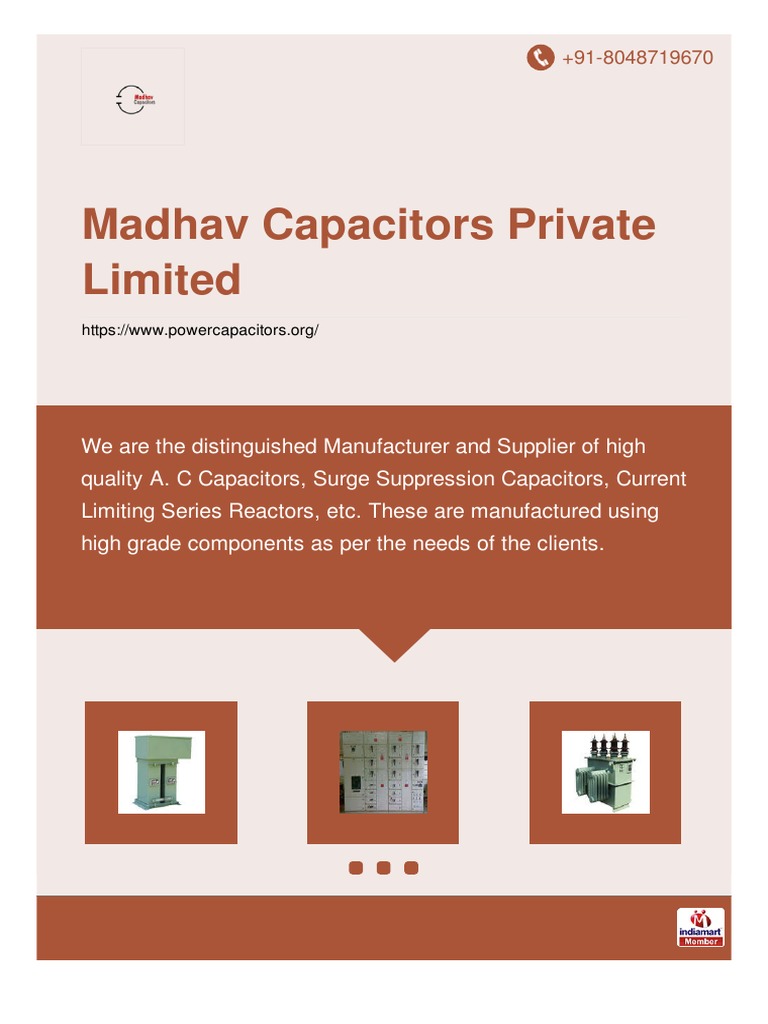 Madhav Capacitors Private Limited | PDF | Capacitor | Transformer