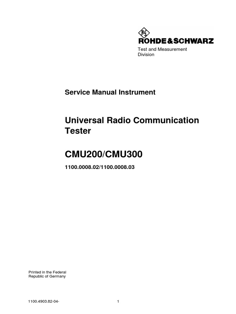 RS CMU200 CMU300 Other | PDF | Radio Technology | Wireless