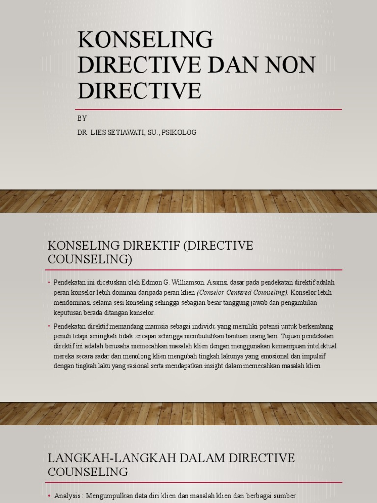 Konseling Directive Dan Non Directive Serta Remedial Teaching | PDF ...