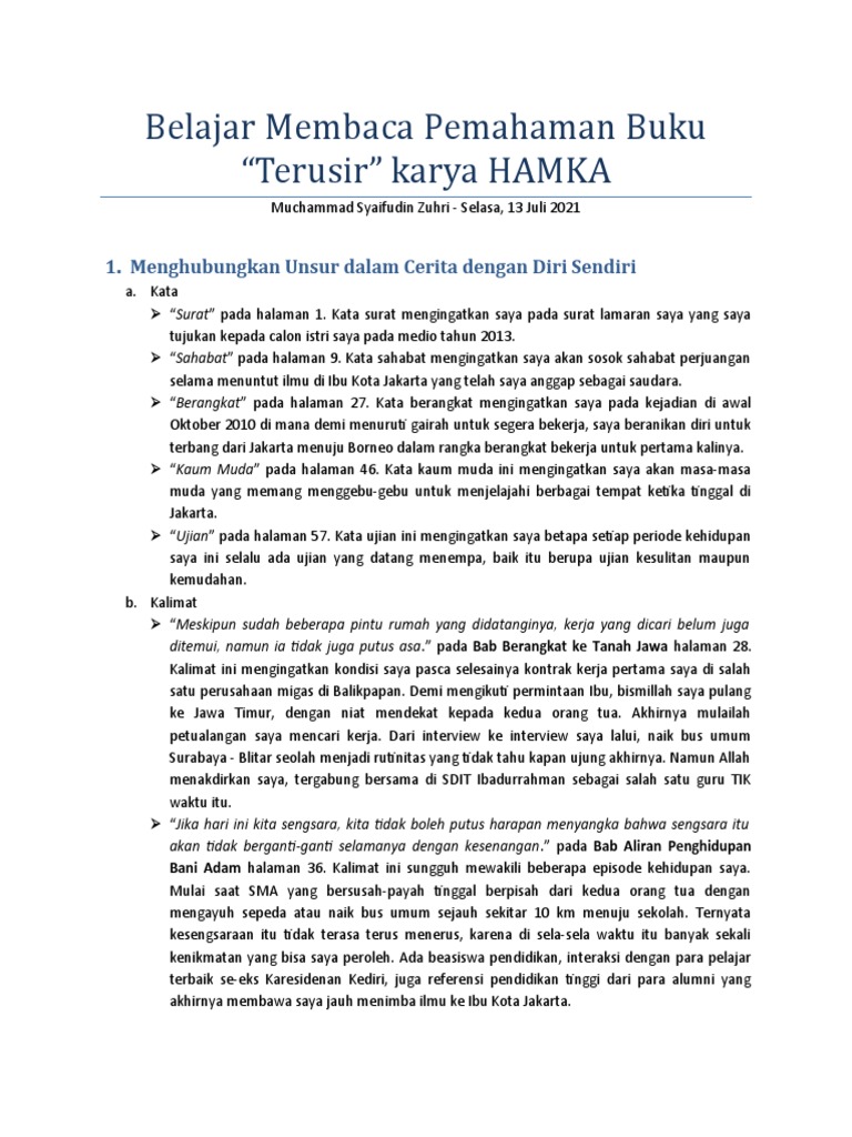 MS Zuhri Literasi - Terusir HAMKA | PDF