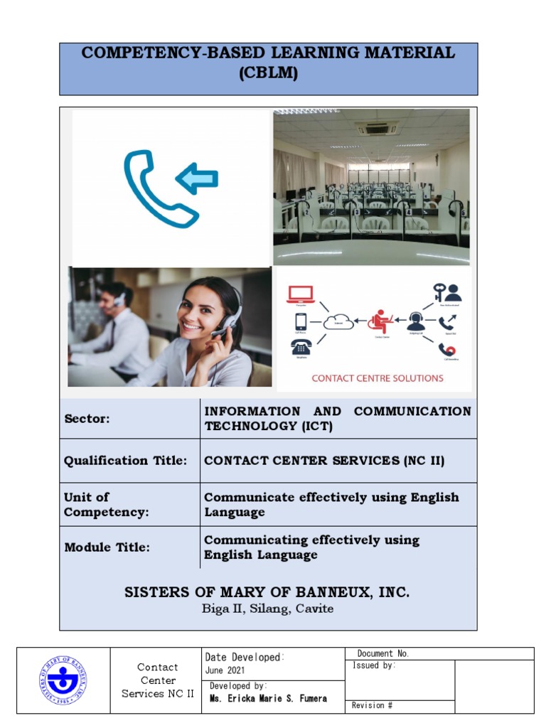 TM-1 CCS CBLM PDF | PDF | Nonverbal Communication | Communication