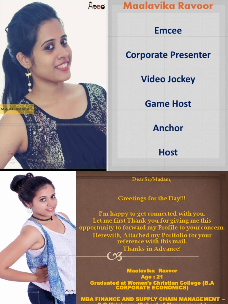 Malavika Emcee Profile | PDF | Leisure