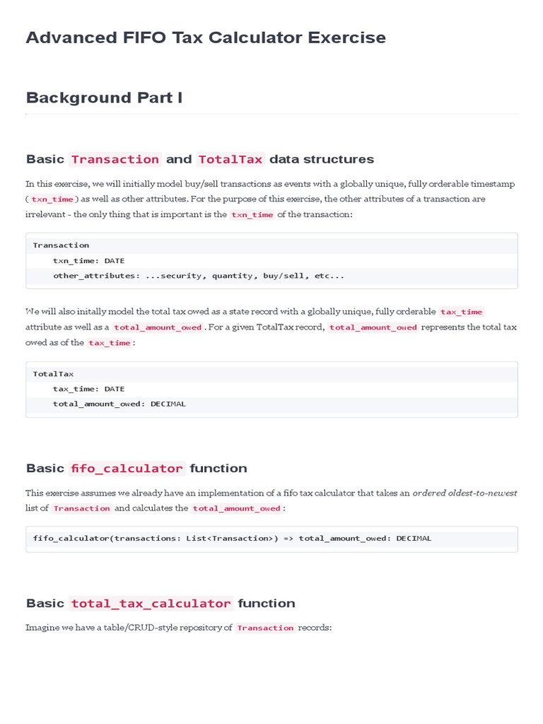 Advanced FIFO Calculator Exercise | PDF | Information Technology ...
