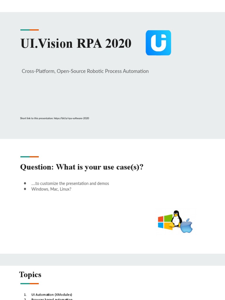 UI - Vision RPA Software 2020 | PDF UI - Vision RPA Software 2020 | PDF