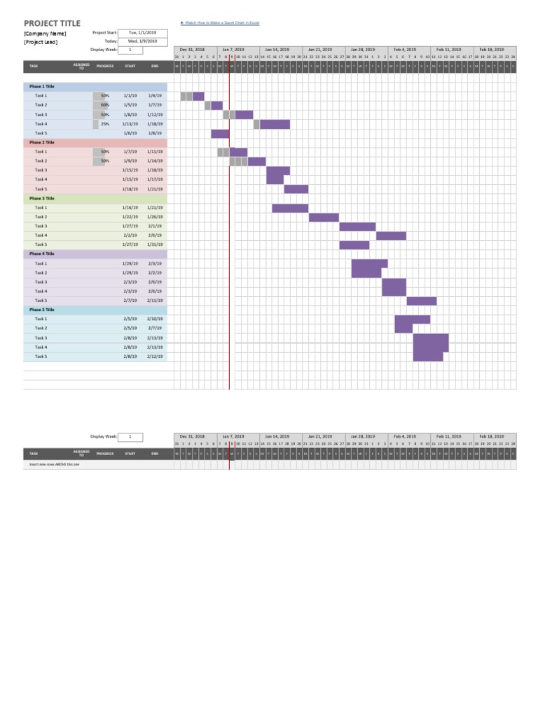 Simple Gantt Chart Ms | PDF | Spreadsheet | Computing