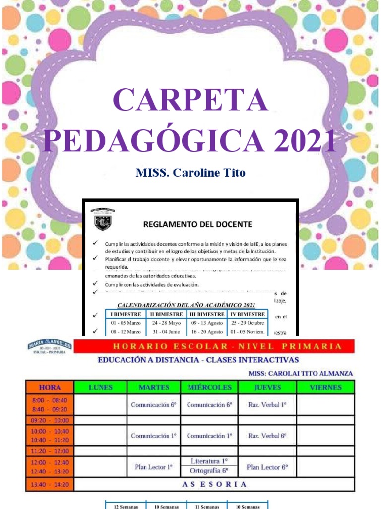 Carpeta Pedagógica - Miss Caritol 2021 | Descargar gratis PDF ...