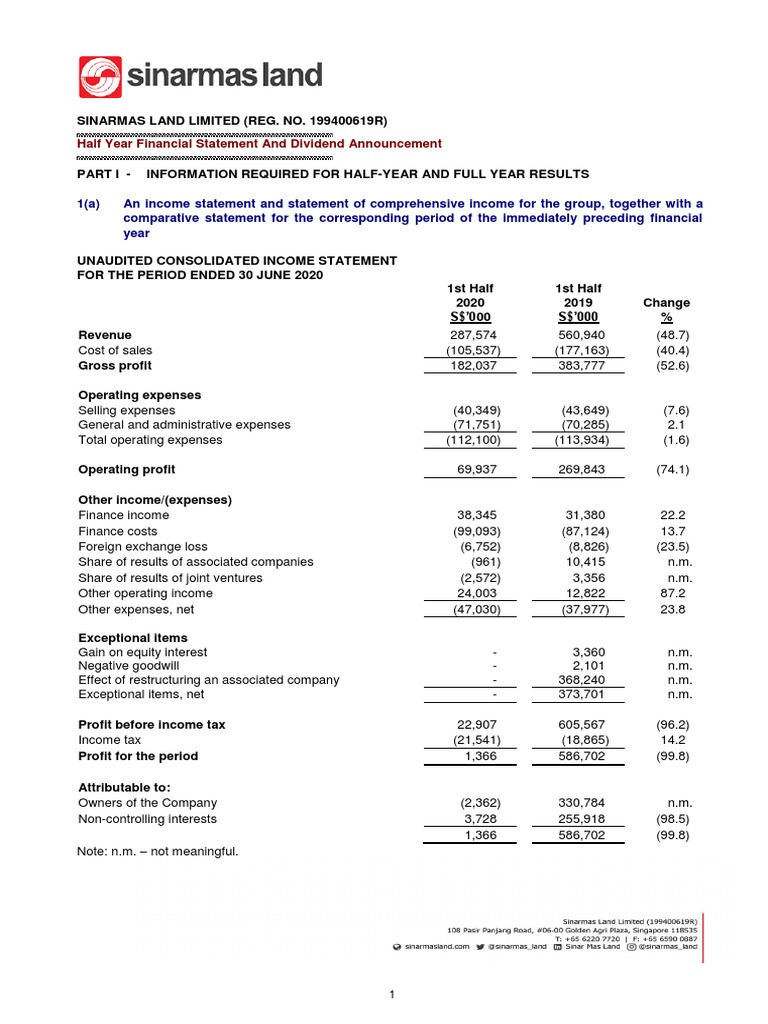 Half Year Financial Statement and Dividend Announcement | Download Free ...