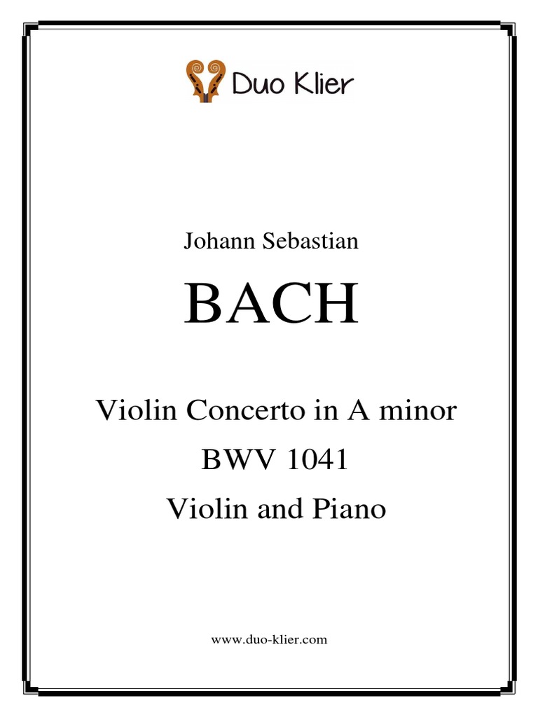 Bach Concerto in A Minor | PDF