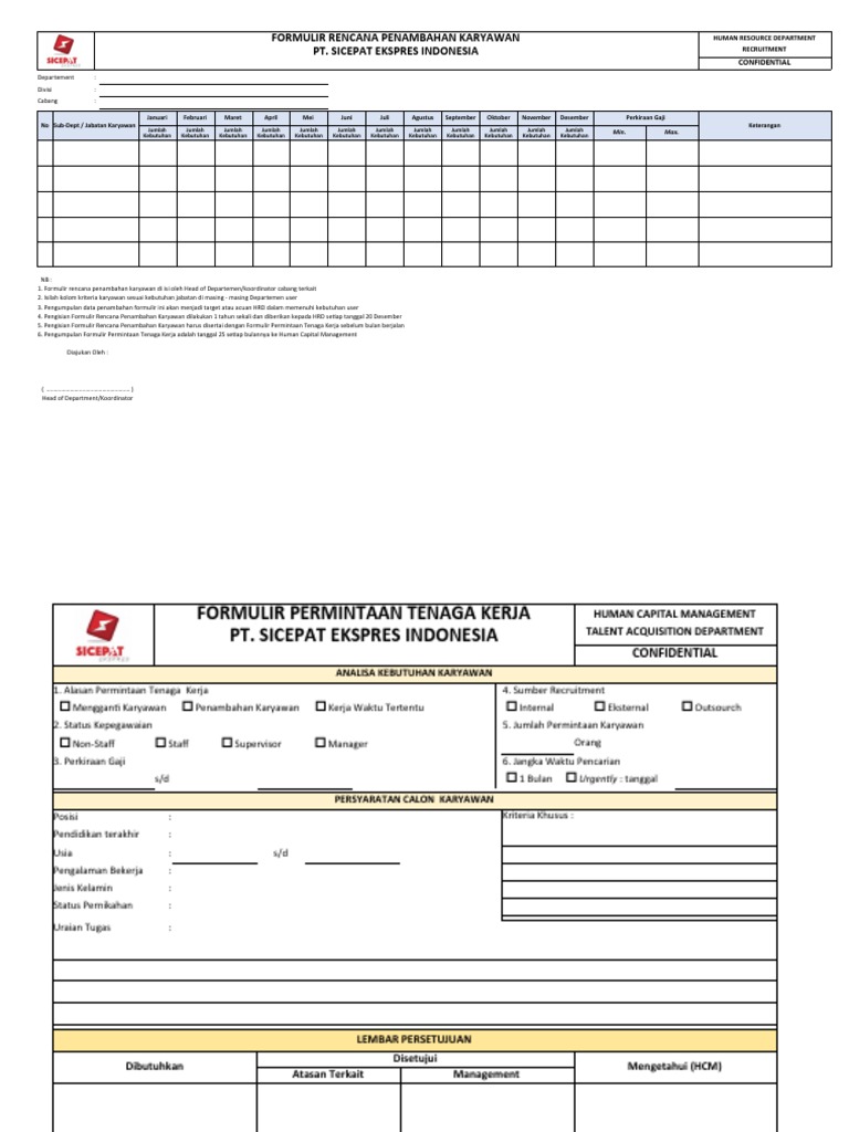 FORM DATA DIRI KARYAWAN Contoh | PDF