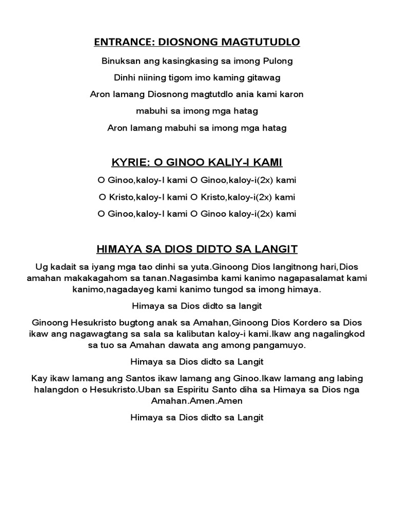 Simbahan Song Print | PDF