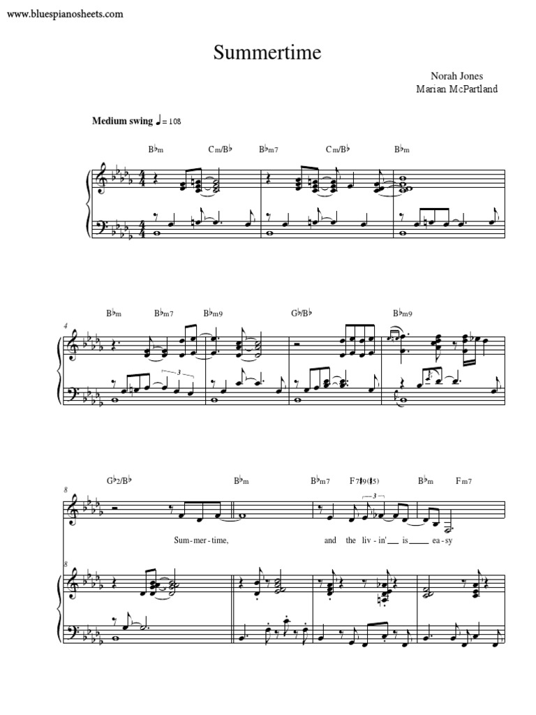 Summertime B Flat Minor A Flat Minor | PDF
