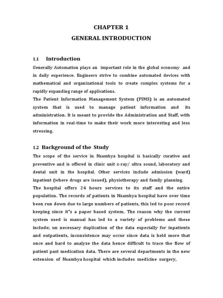 Chapter 1 General Introduction | PDF | Medical Record | Electronic ...