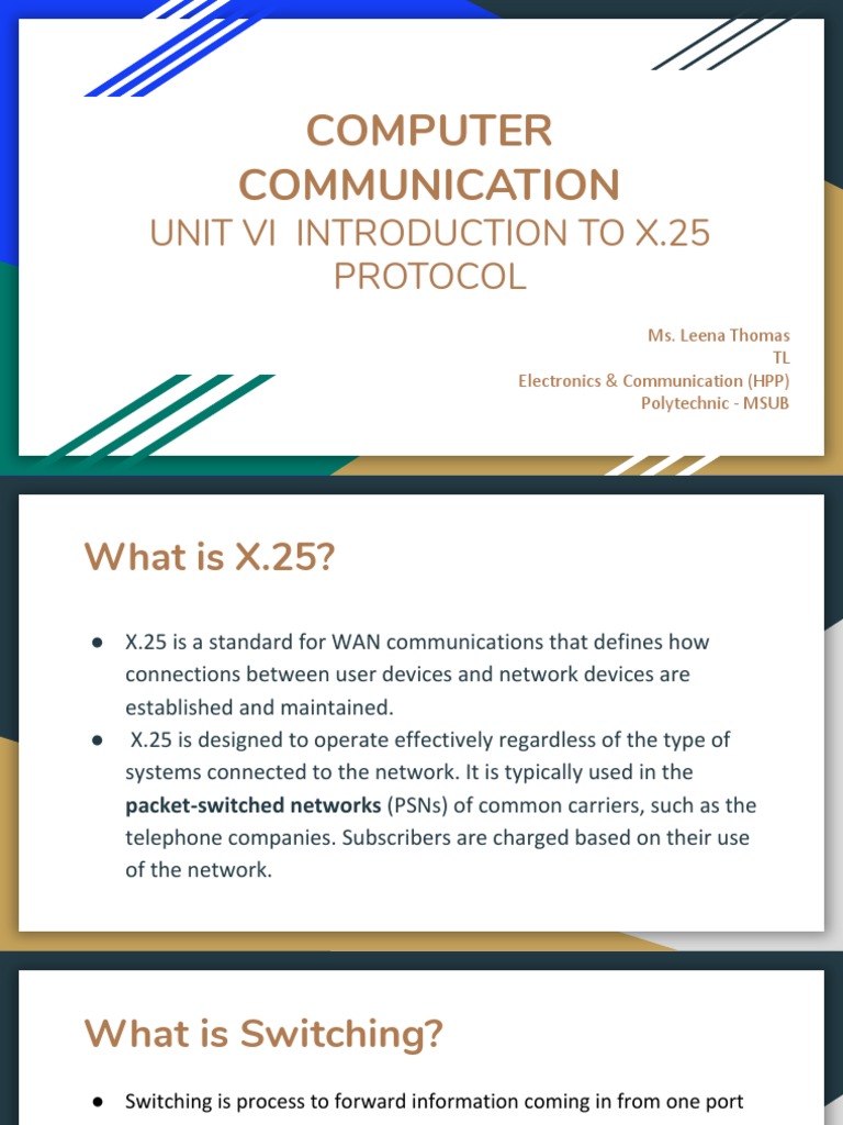 Unit Vi Introduction To X.25 Protocol | PDF | Packet Switching | Computer Network