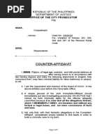 Affidavit Complaint For E-Libel Format | PDF | Defamation | Justice