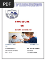 Comprehensive Health Assessment Guide | PDF | Nursing | Medical Diagnosis