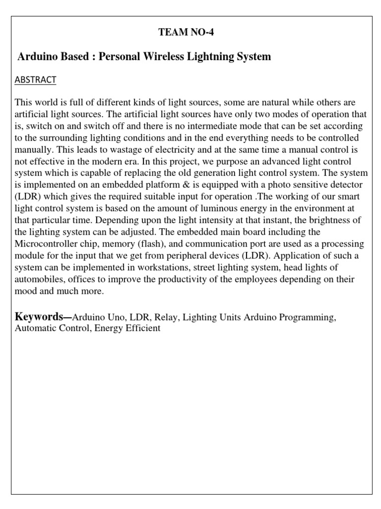 IOT Wireless Lighting Abstract | PDF | Science & Mathematics