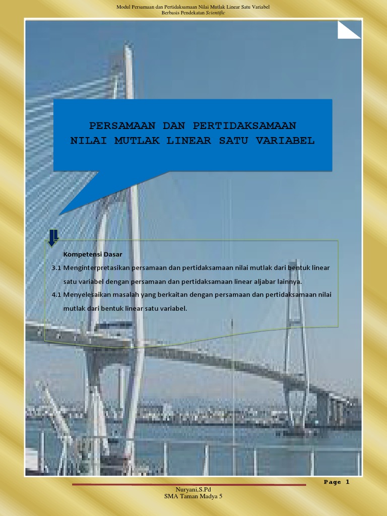 Modul Persamaan Dan Pertidaksamaan Nilai | PDF