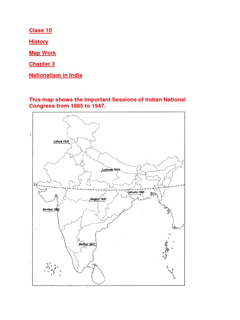 Indian National Congress Sessions Map | PDF