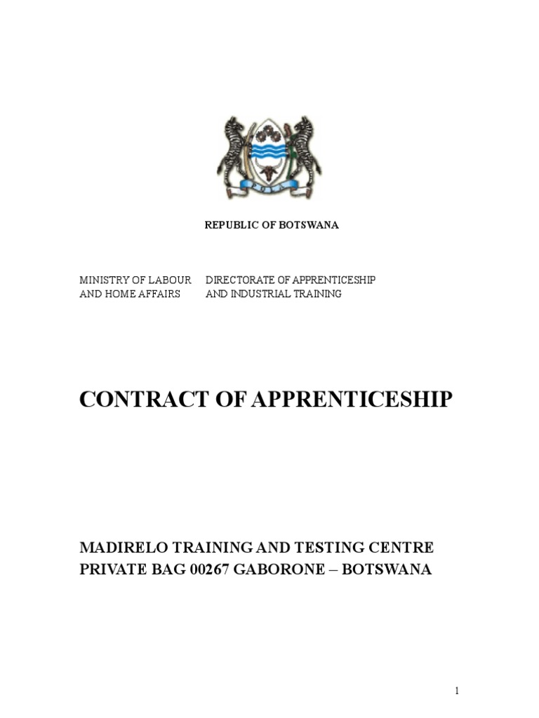 Apprenticeship Contract Form | PDF | Apprenticeship | Employment