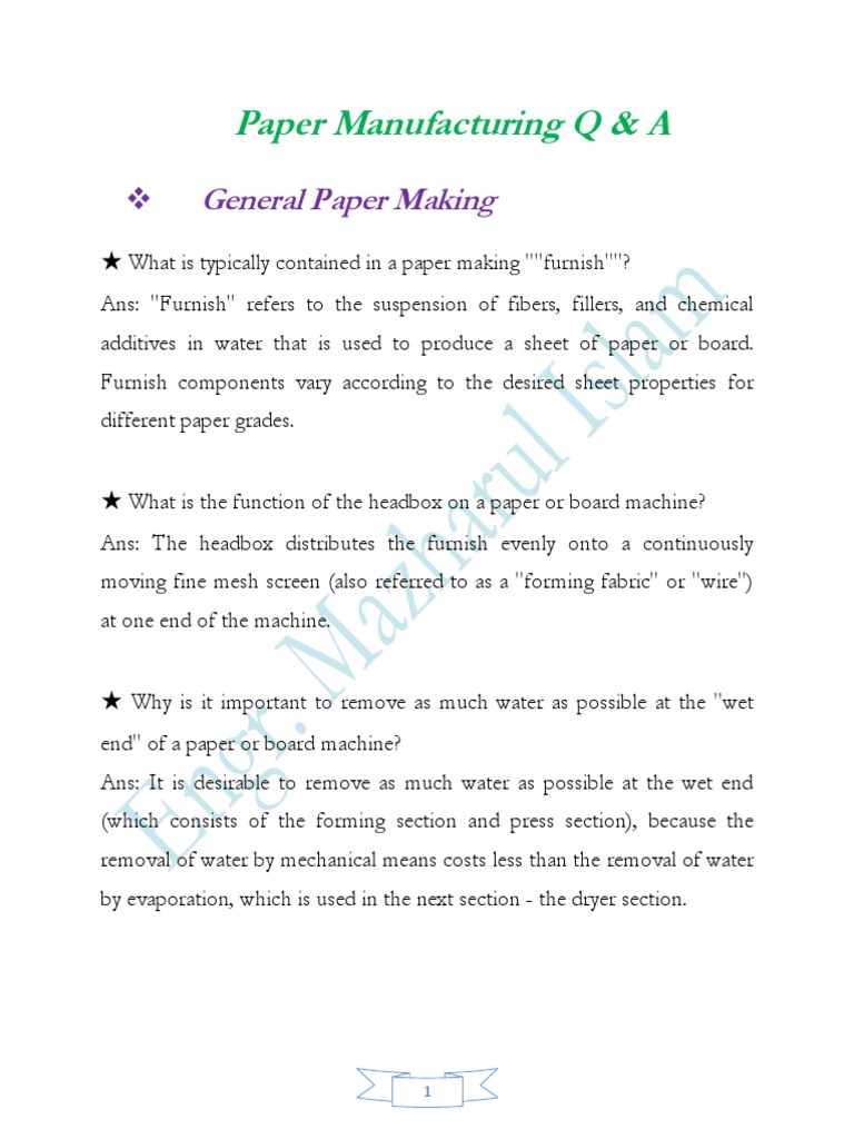 Paper Manufacturing Process Insights | PDF | Filtration | Paper