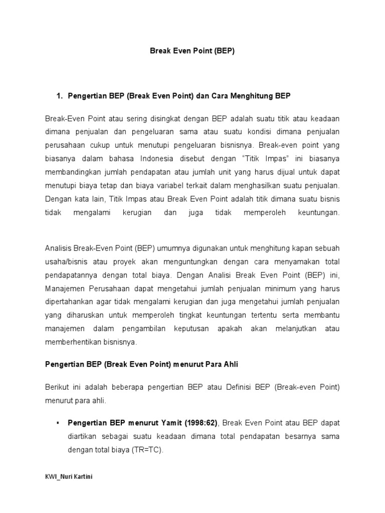 Materi BEP | PDF