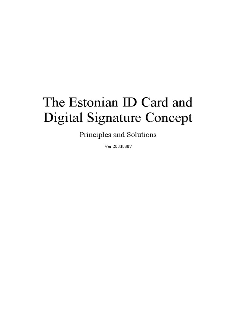 The Estonian ID Card and Digital Signature Concept | PDF | Identity ...