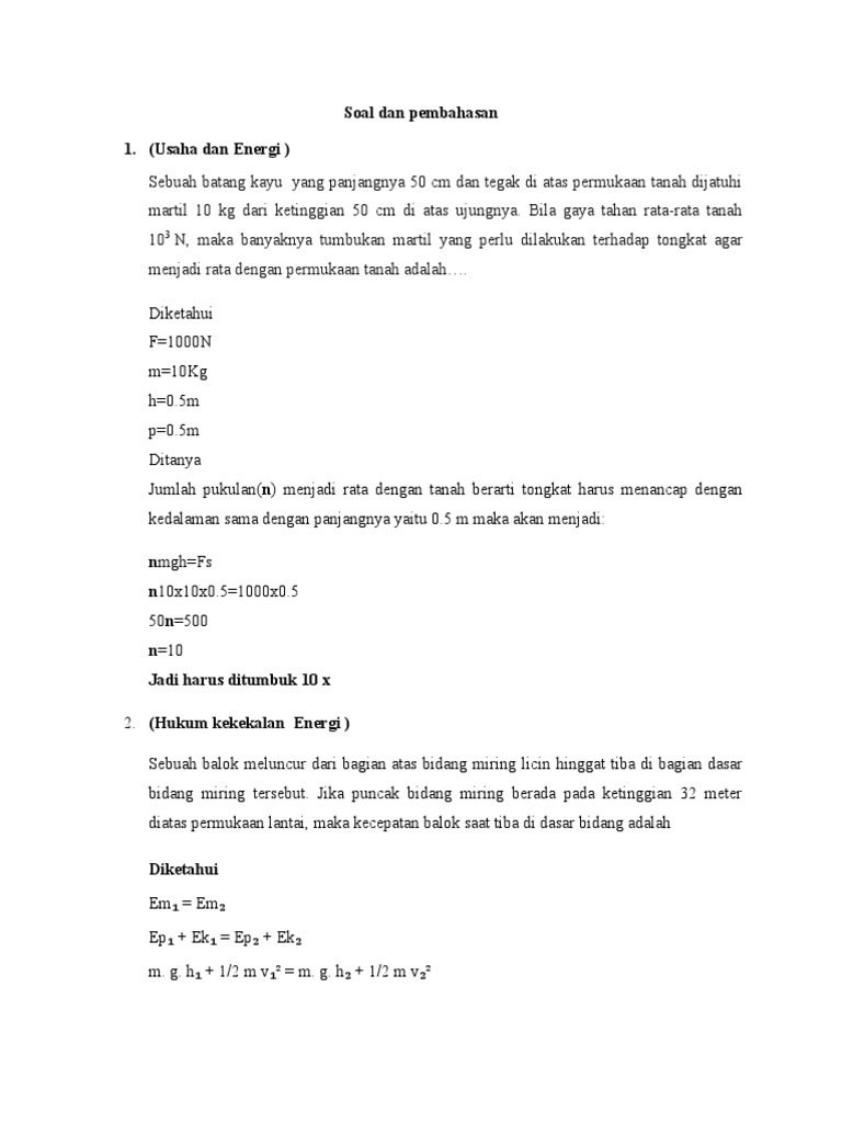 Soal Dan Pembahasan Uas Fisika | PDF