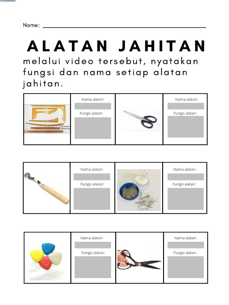 Latihan Alatan Jahitan | PDF