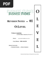 Business Studies O Level Revision Notes PDF | PDF | Entrepreneurship ...