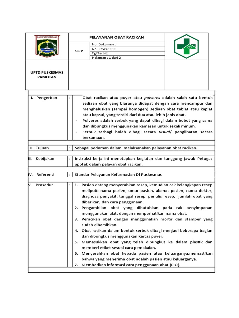 Pelayanan Obat Racikan | PDF