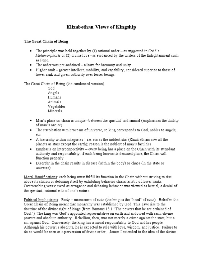 Elizabethan Kingship and Order | PDF | Monarchy | Religious Belief And ...