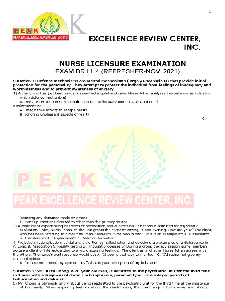 NLE Exam Drill 4 (Q Only 100) | PDF | Intellectual Disability ...